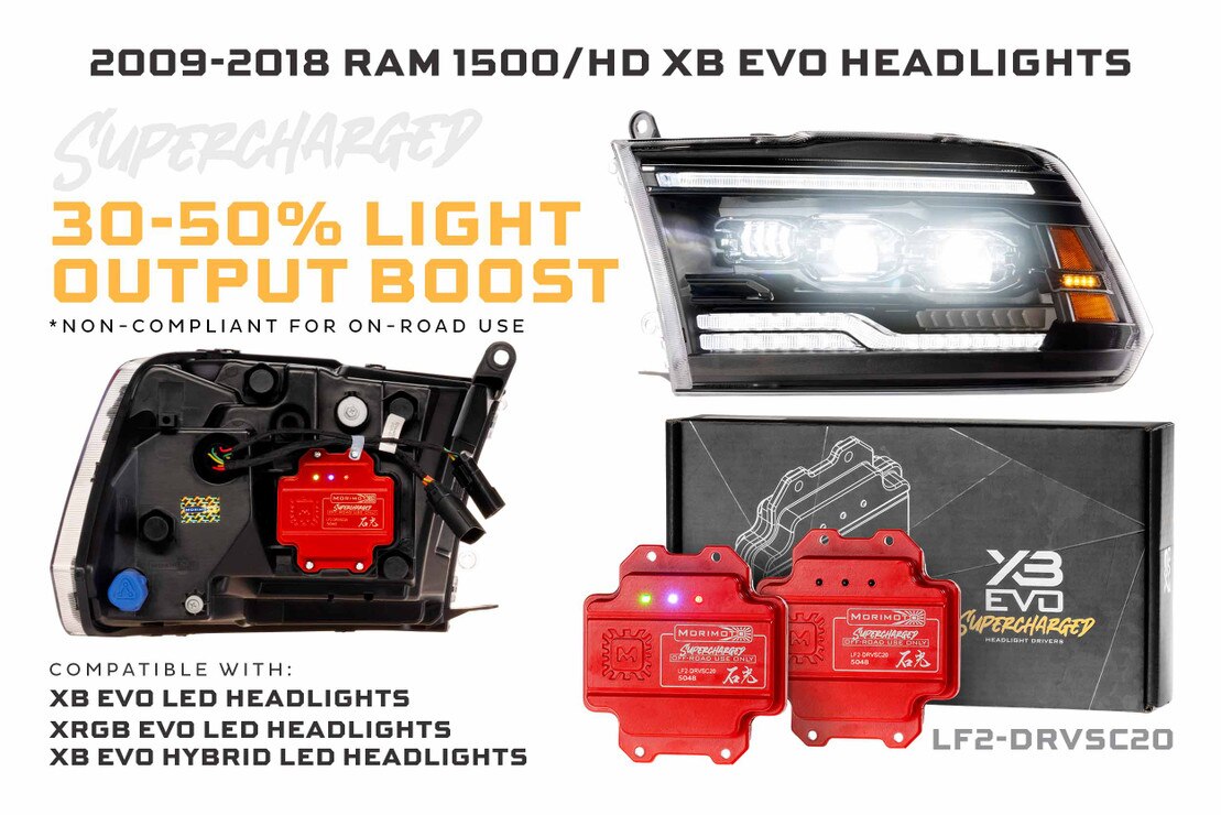 LF2-520Y | Morimoto XB Evo Hybrid LED Headlights for 09-18 Dodge Ram 1500